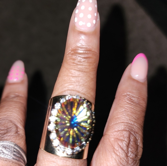 Tova | Jewelry | Tova Gold And Multi Color Crystal Statement Ring With ...
